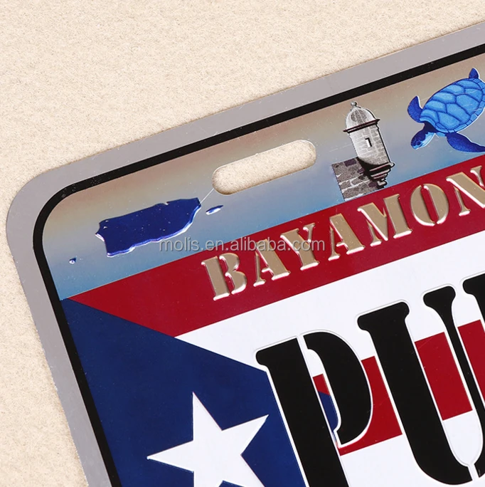 Buy Custom Designed Puerto Rico Flag Metal Tin License Plate from Wuxi ...
