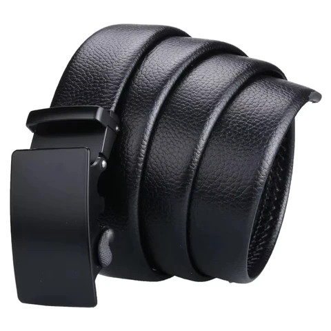 Buy Custom Hot Automatic Buckle Belt Classic Business Black Pu Leather ...