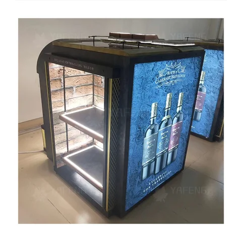 Buy Customized Bar Wine Glass Display Stand Modern Bar Led Light Box ...