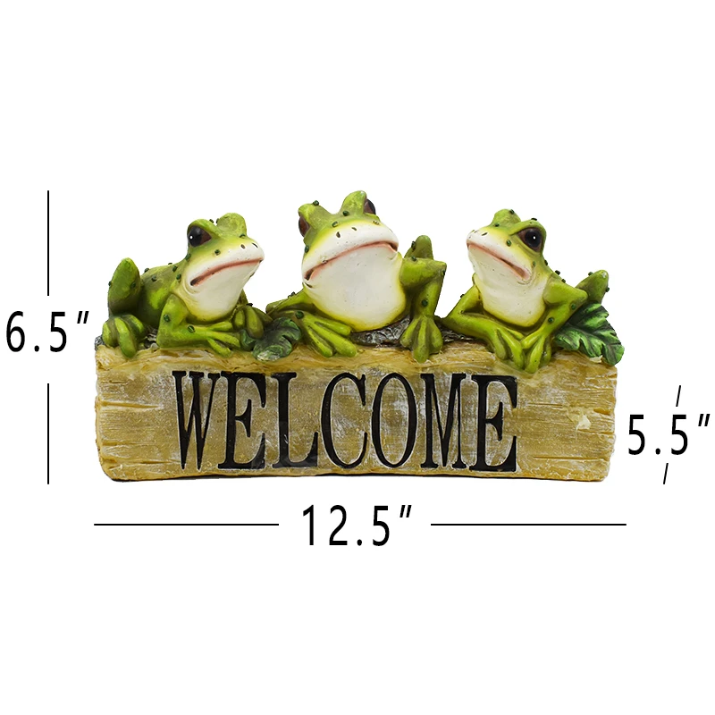 Buy Garden Statues Resin Animal Sculpture Frog With Welcome Sign Animal ...
