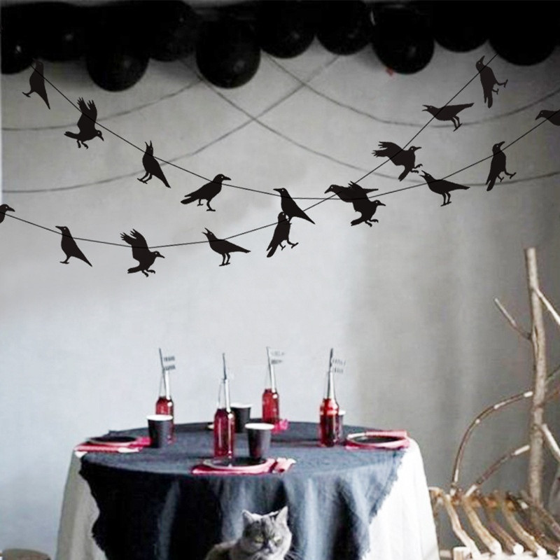 Buy Halloween Hanging Paper Banners Bat Banner Ghost Banner Halloween ...
