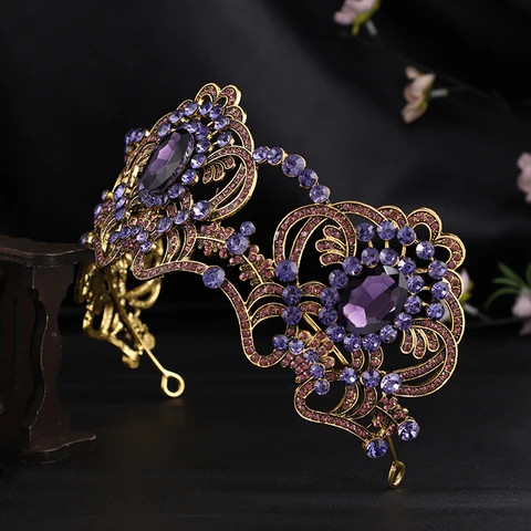 Buy Hot Baroque Bride Contest Headdress Crown Crystal Rhinestone ...