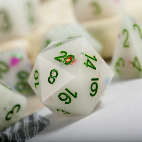 Buy Ice Cream Sharp Dice Set Dnd 7pcs Resin D&d Dice D4 D6 D8 D10 D12 ...
