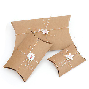 Buy Kraft Paper Rectangle Candy Gift Paper Box Packaging With Ribbon ...