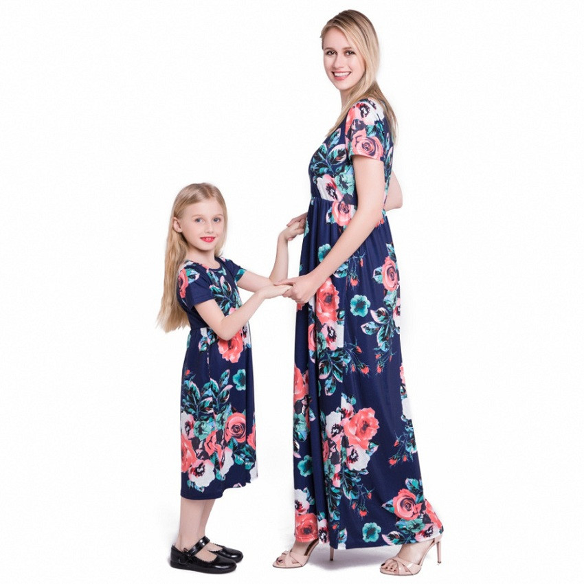 Buy Matching Family Outfits Mother And Daughter Dress Parent-child ...