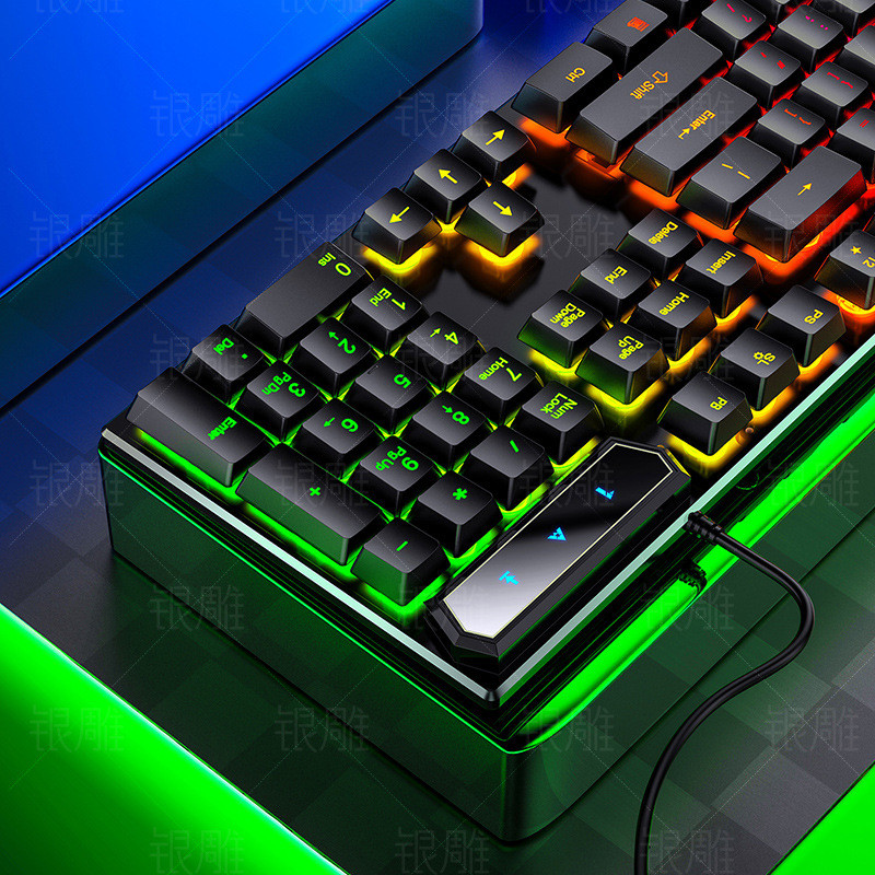 Buy Mechanical Keyboard Usb Wired Ergonomic Rgb Backlit Mechanical Feel ...