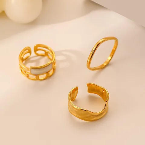 Buy Small Niche Design Gold Drip Oil Ring Set Fashionable Original ...