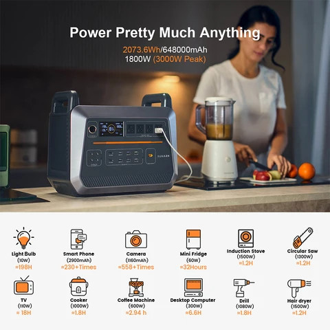Buy Sunark Lifepo4 Solar Power Generator 2kwh 20000 Watt Portable ...