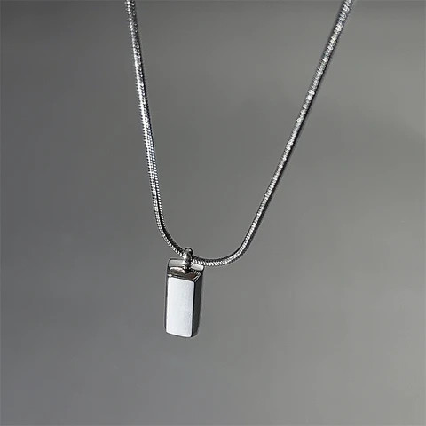 Buy Titanium Steel Sweater Chain Does Not Fade Small Silver Brick ...