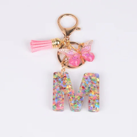 Buy Wholesale New Fashion Key Chain Acrylic Color Sequin English Letter ...