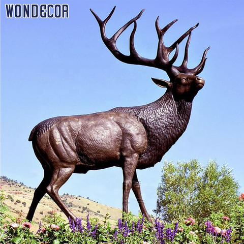 Buy Wondecor Outdoor Garden Life Size Bronze Deer Statue Animal Sculpture from Beijing Wonders ...