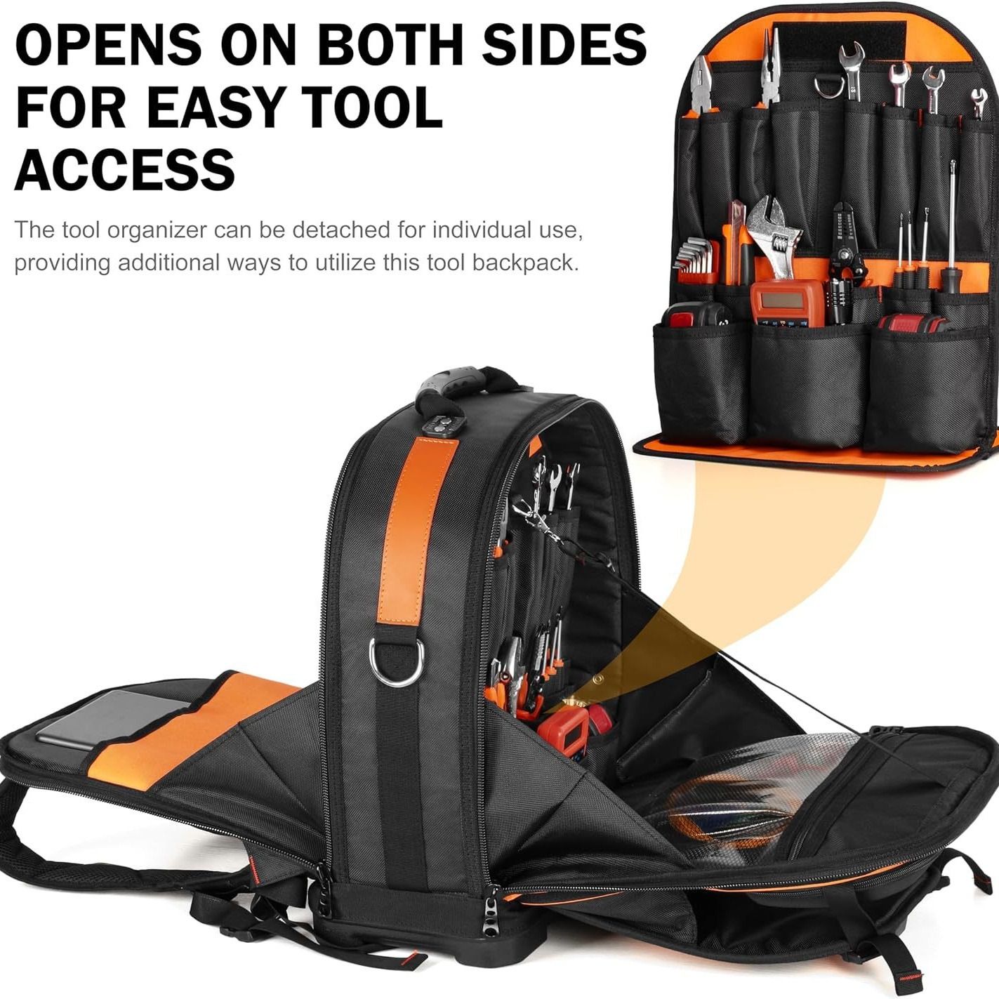 Buy Heavy Duty Tools Backpack Tool Kit Electrician Backpack With ...