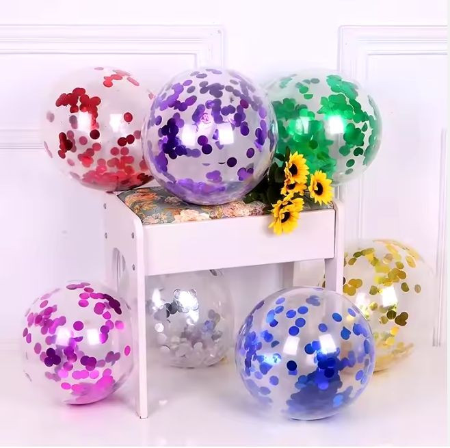 Buy 12 Inch Globos Confetti Balloons For Wedding, Birthday Party, And ...