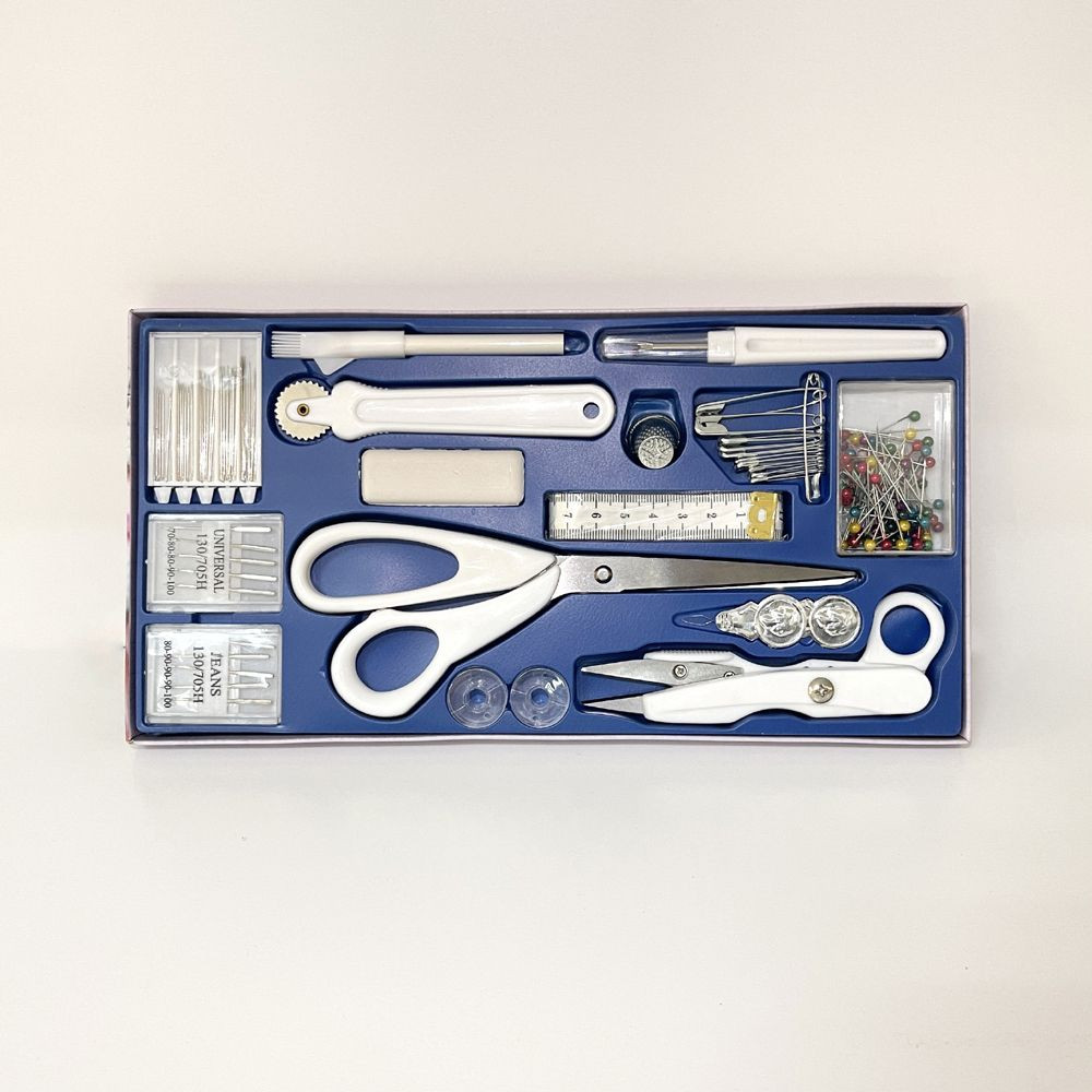Buy Scissor Needle Box Set Travel Sewing Kits Thimble Buttons Pins Home ...