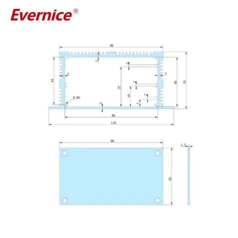 Buy 116*53mm Anodized Aluminum Enclosures Electronic Enclosure Pcb ...