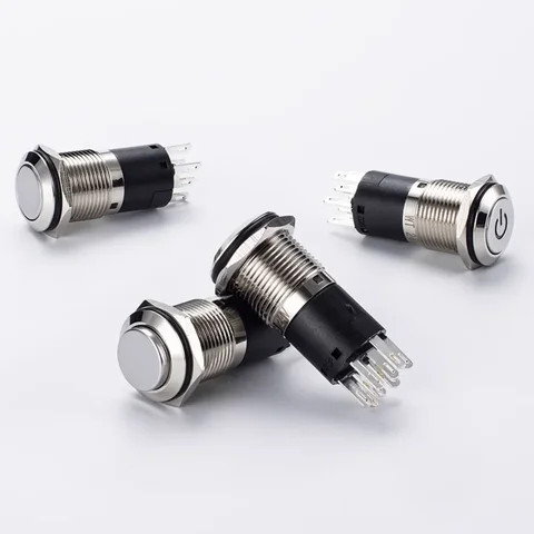 Buy 19mm Latching Momentary Ring Illuminated Waterproof Push Button ...