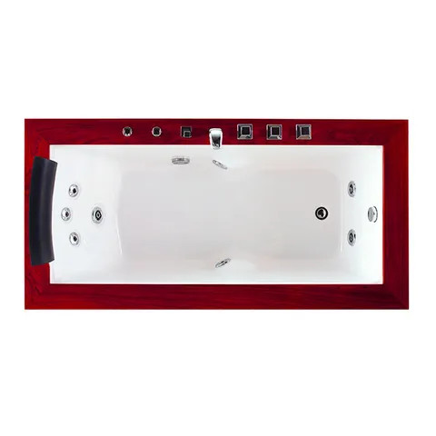 Buy Acrylic Modern Minimalist Wood Faced White Glass Rectangular Spa ...