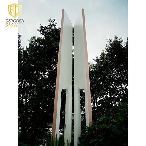 Buy Aluminum Curved Outdoor Free Standing Signage Led Lighting ...