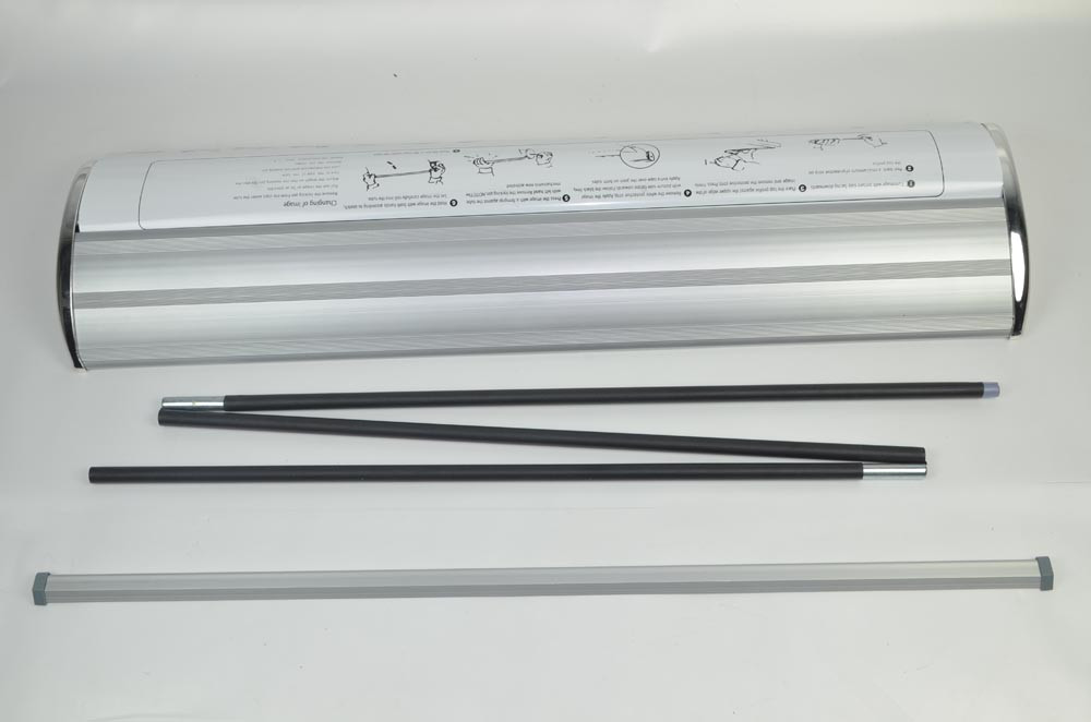 Buy Aluminum Horizontal Roll Up Stand Banner With Wide Base Sliver ...