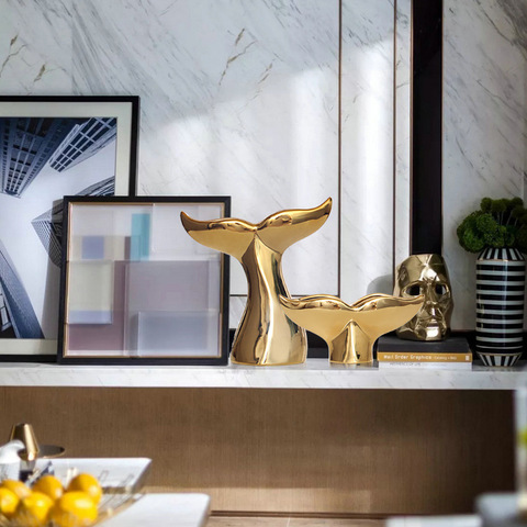 Buy Creative Finely Processed Ceramic Pottery Table Display Whale Tail ...