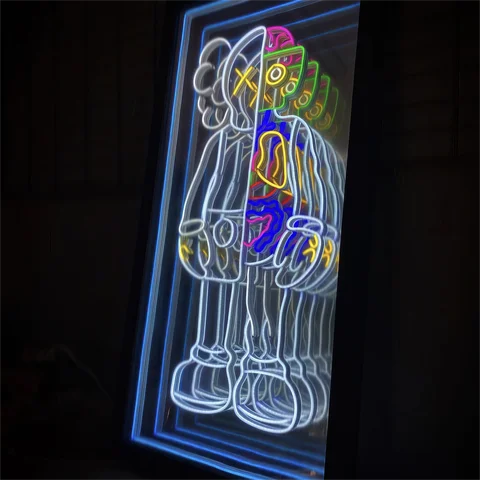 Buy Custom Kaws Infinity Mirror Abyss Mirror Led Infinity Wall Mirror ...