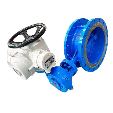 Buy Ductile Iron/cast Steel Electric Flanged Double Eccentric Soft Seal Butterfly Valve from ...