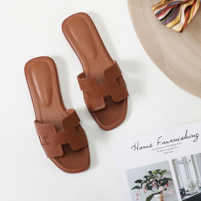 Buy Fancy Summer Ladies H Shape Leather Slides Wholesale Womens ...