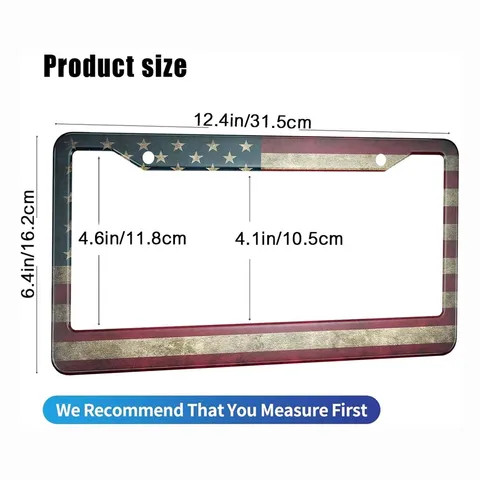 Buy Grunge Usa Flag License Plate Frame Americana Freedom Patriot Metal ...