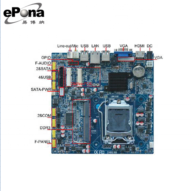 Buy Intel H61 Mini Itx Motherboard For I3, I5, I7 Itx-em61x21g For Pos ...