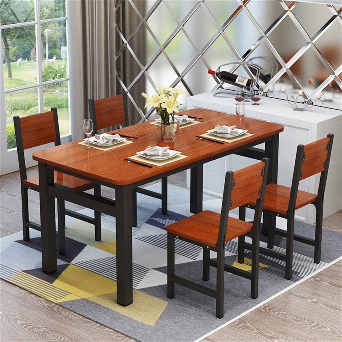 Buy Modern Simple Table Chair Dining Table Rectangular Table And Chair ...
