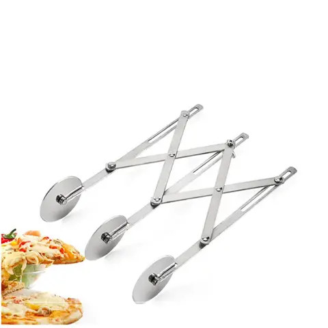 Buy Multi-function Stainless Steel Cheese Pizza Cutter 3 Wheel Dough ...