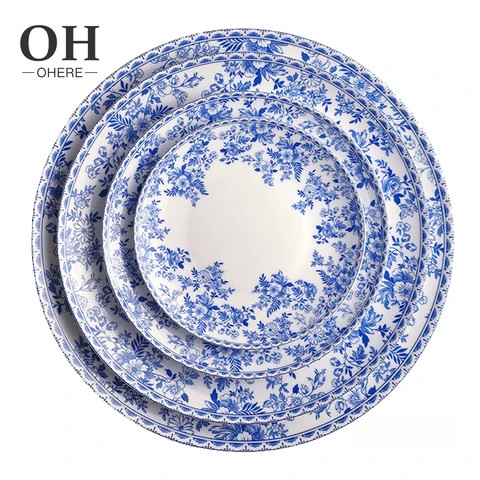 Buy Ohere Bone China Dinnerware Set 4pcs Plate Set Orchid Ceramic ...