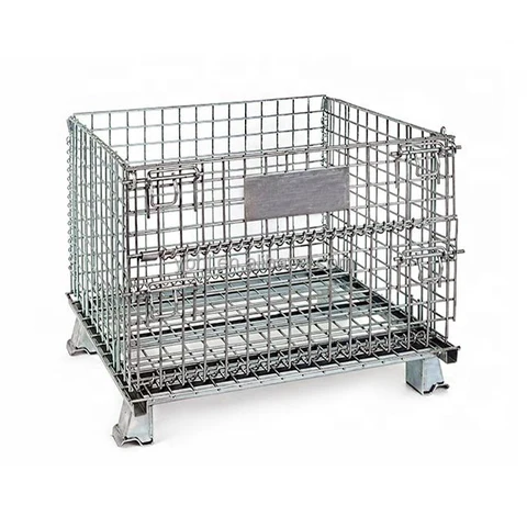 Buy Popular Heavy Duty Warehouse Storage Cage Foldable Metal Steel Wire ...