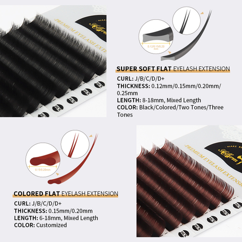 Buy Private Label Ellipse Flat Eyelash Extension Individual Eyelash ...