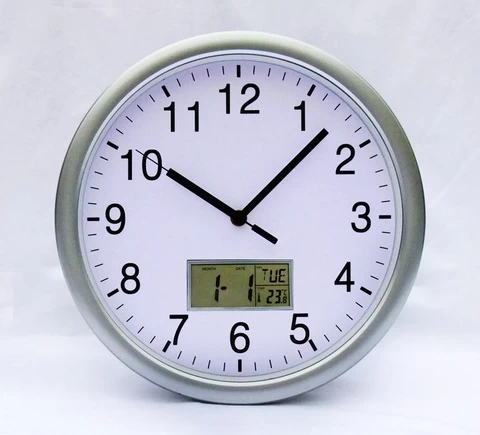 Buy Round Shape Quartz Analog Wall Clock With Lcd Screen from Dongguan ...
