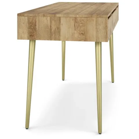 Buy Solid Mango Wood Mid-century Modern Computer Desk With Keyboard ...