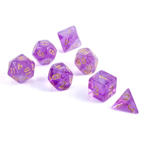 Buy Wholesale Nebula Purple Polyhedral D&d Dice Set 7 Dies Acrylic Dnd ...