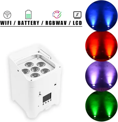 Buy Wireless Pa Light 6x18w Rgbwa+uv 6 In 1 Wifi + Battery Powered Led ...