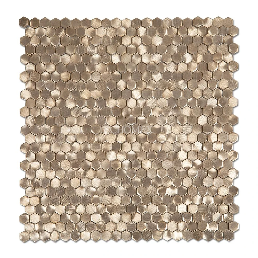 Buy Aluminium Alloy Hexagon Metal Mosaic Tile For Kitchen Backsplash ...