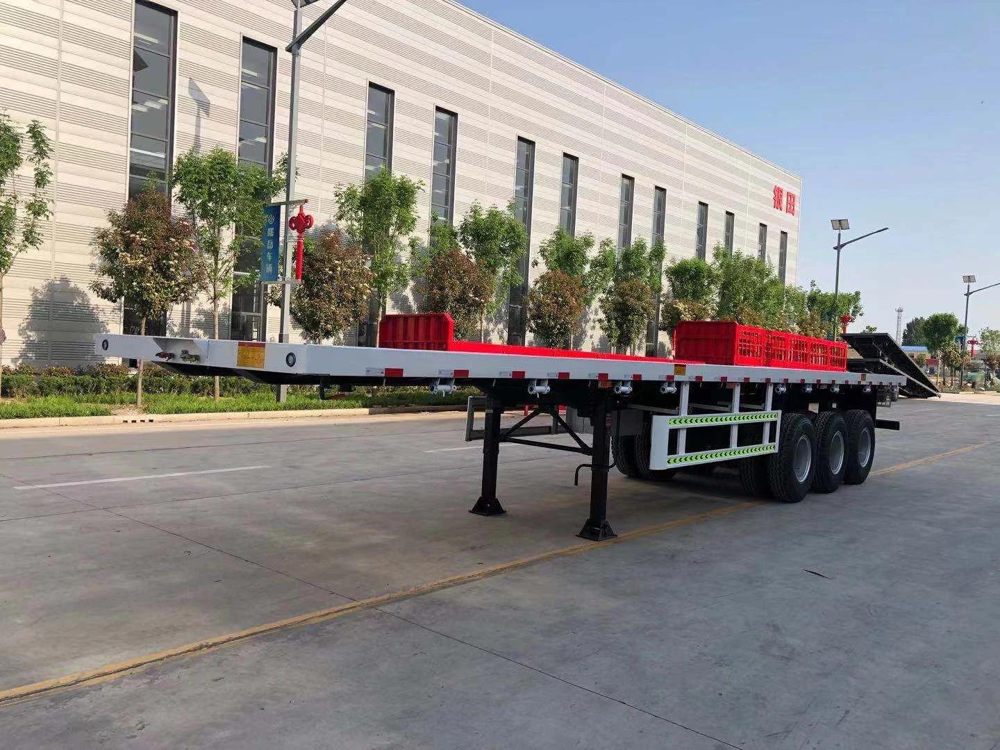 Buy Flatbed Truck Trailer Load Capacity Trailer Flatbed 40ft Tri Axle ...