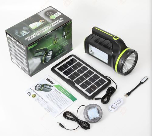 Buy Solar Rechargeable Led Handheld Spotlight With Power Bank,output Dc ...