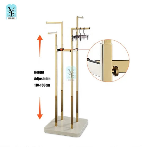 Buy Clothing Store Stainless Steel 4 Ways Display Island Metal Cloth ...