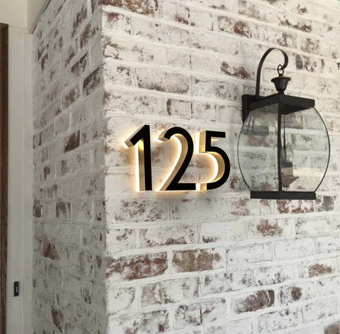 Buy Custom Door Sign House Number Led Light House Letter Wall Sign Door ...