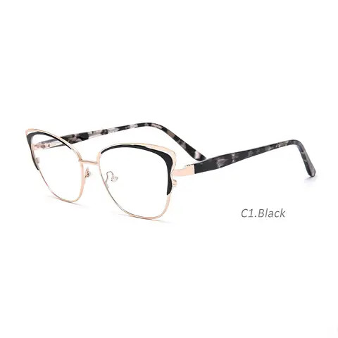 Buy Fashion Cat Eye Metal Optical Frame Eyeglasses Metal Frame Eyewear ...