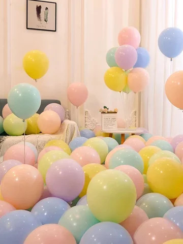 Buy 100 Pack 10 Inch Pastel Balloons Spring Rainbow Colors Macaron ...