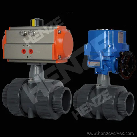Buy Plastic Upvc, Cpvc, Pph, Pvdf, Frpp Actuated Ball Valve from Henze Valves Corporation, China ...