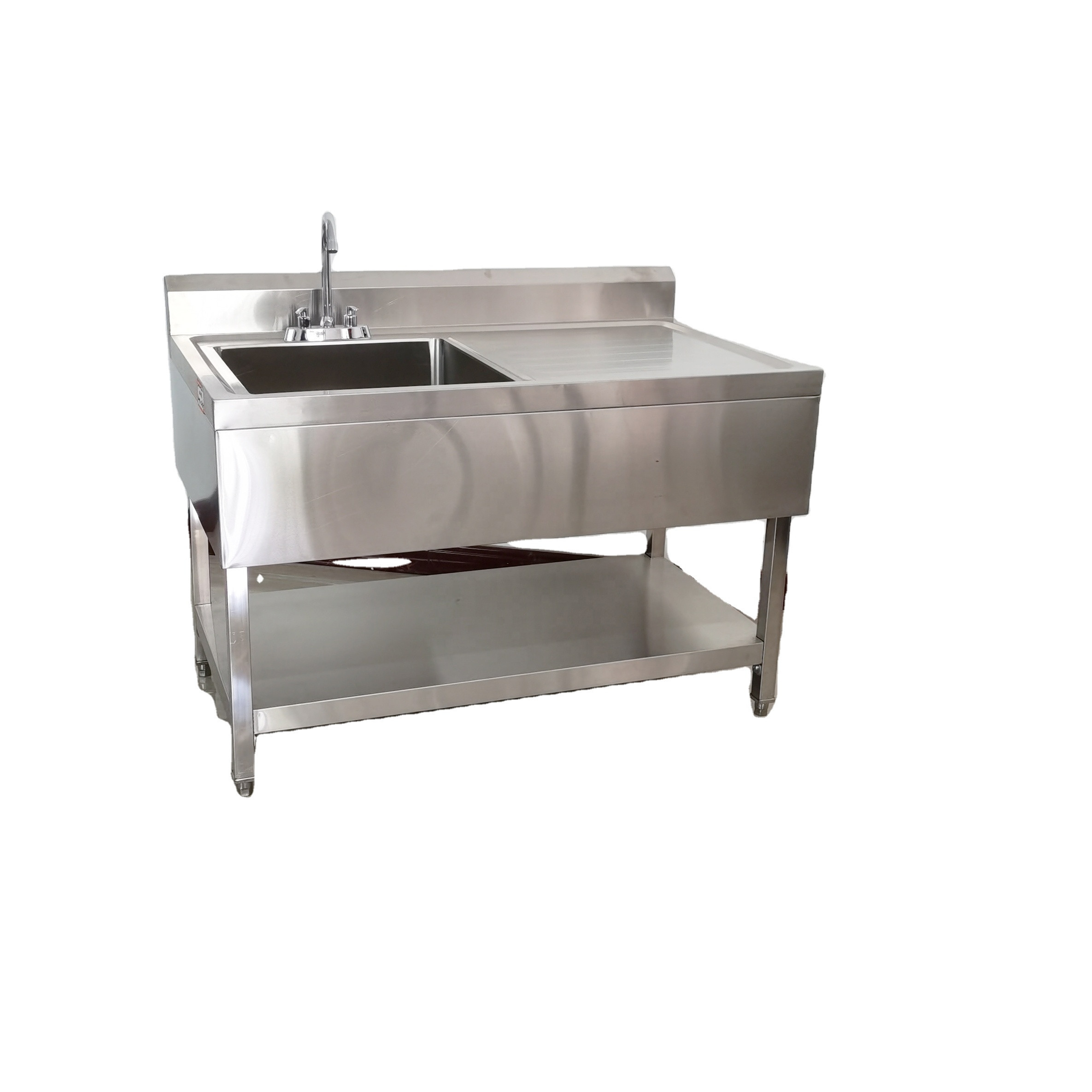 Buy Restaurant Use Stainless Steel Kitchen Work Table With Washing Sink ...