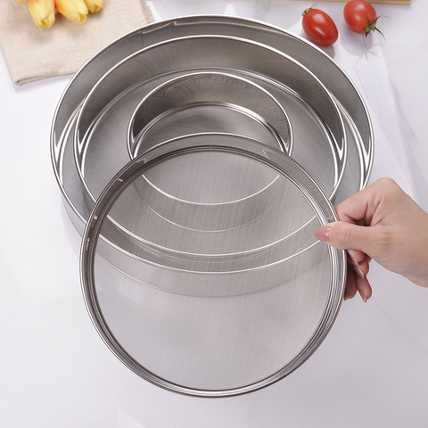 Buy Stainless Steel Mesh Sifter Manual Flour Sieves With Scraper Flour ...