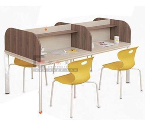 Buy Steel Leg Single Side Narrow Library Reading Table With Wood ...