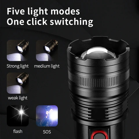 Buy Tactical Flashlight 2000 Lumens High Power Water Proof Led ...